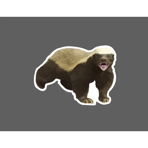 DOPASTICKER Honey Badger Sticker Wild Animal Wildlife Gift Sticker ...