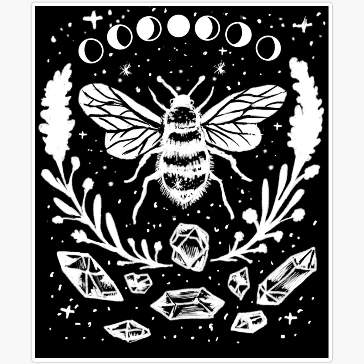 DOPASTICKER Honey Bee, Moon Phases, Crystals Witc.Hy Gothic Punk ...