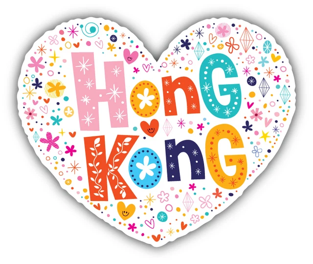 DOPASTICKER Hong Kong Heart Sticker Decal Phone Decal Water Bottle ...