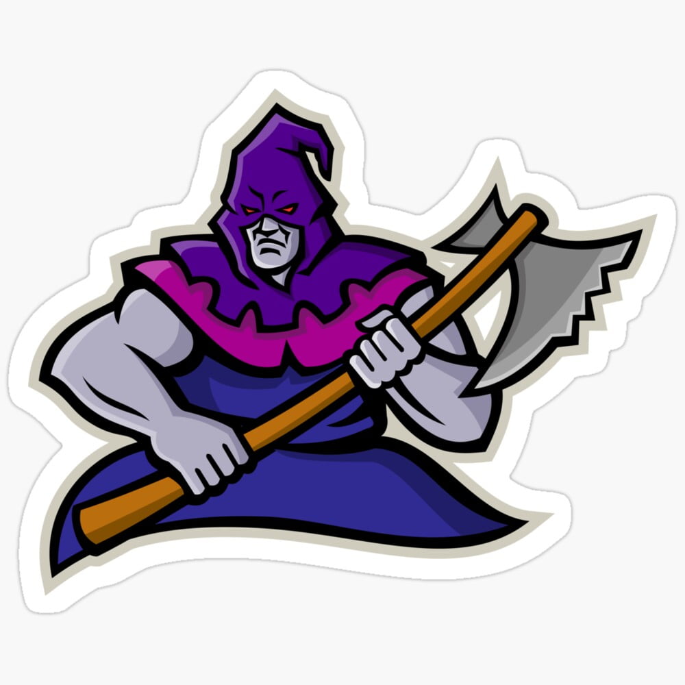 DOPASTICKER Hooded Medieval Executioner Mascot Sticker Phone Decal ...