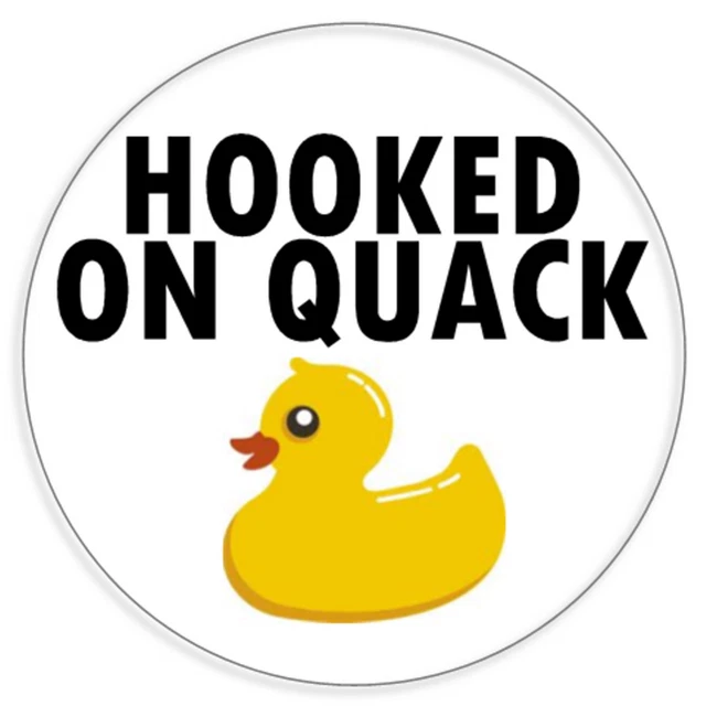 DOPASTICKER Hooked On Quack Sticker, Rubber Duck Pun Phone Decal Water ...