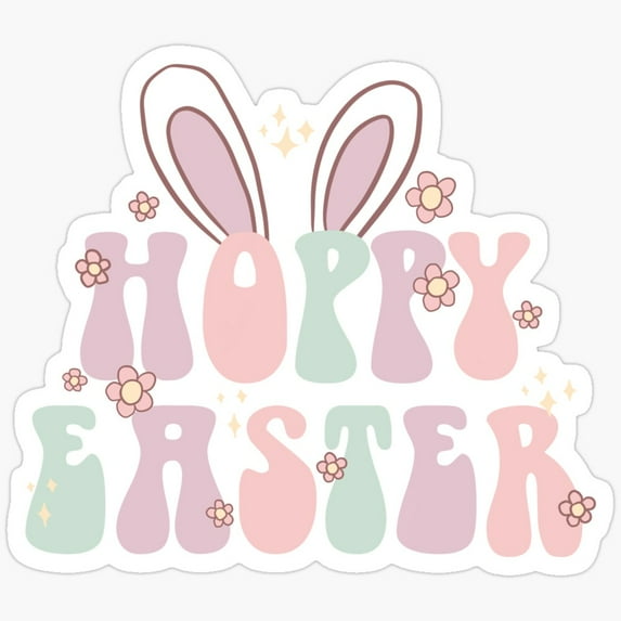DOPASTICKER Hoppy Egg Day Groovy Egg Day Design Sticker Phone Sticker ...