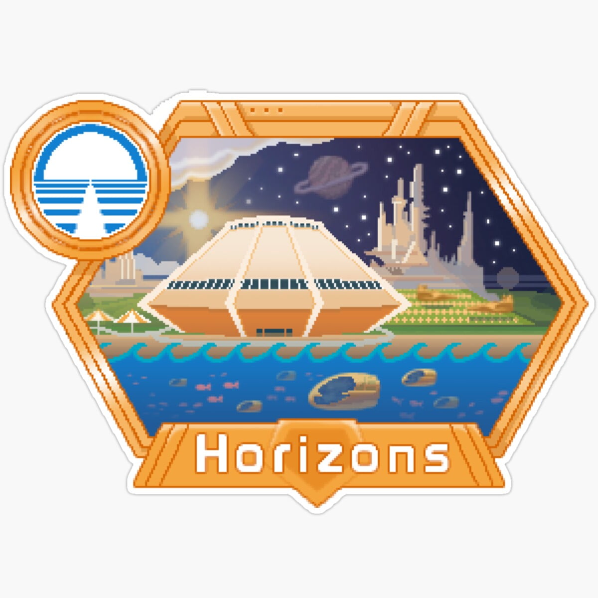 DOPASTICKER Horizons Epcot Pavilion Pixel Art Featuring Sea Base Alpha ...
