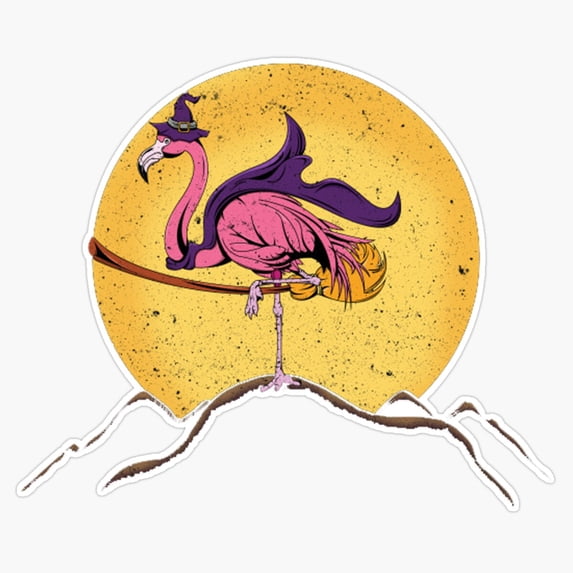 DOPASTICKER Horror Flamingo Mystic Sticker, Phone Sticker Car Sticker ...