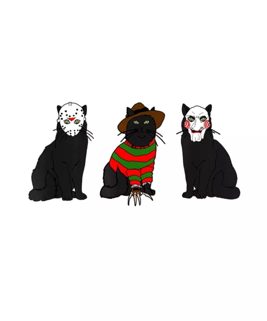 DOPASTICKER Horror Movie Cats Sticker Halloween Black Meow Kitties Pet ...