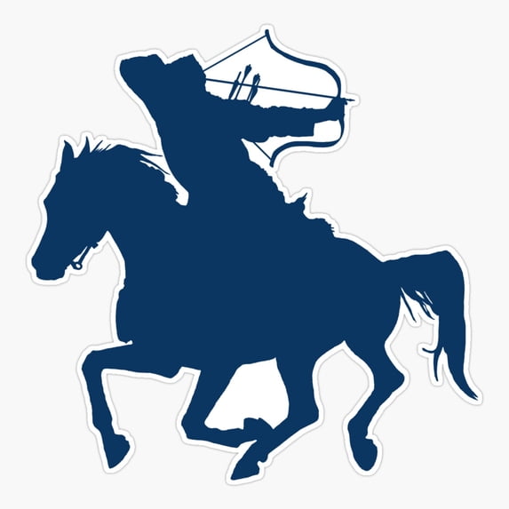 DOPASTICKER Horse Archer Silhouette - Blue Sticker, Phone Sticker Car ...