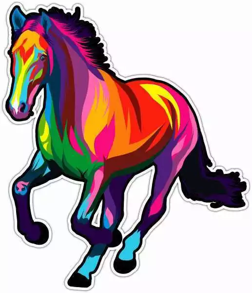 DOPASTICKER Horse Running Gallop Abstract Farm Animal Car Window ...