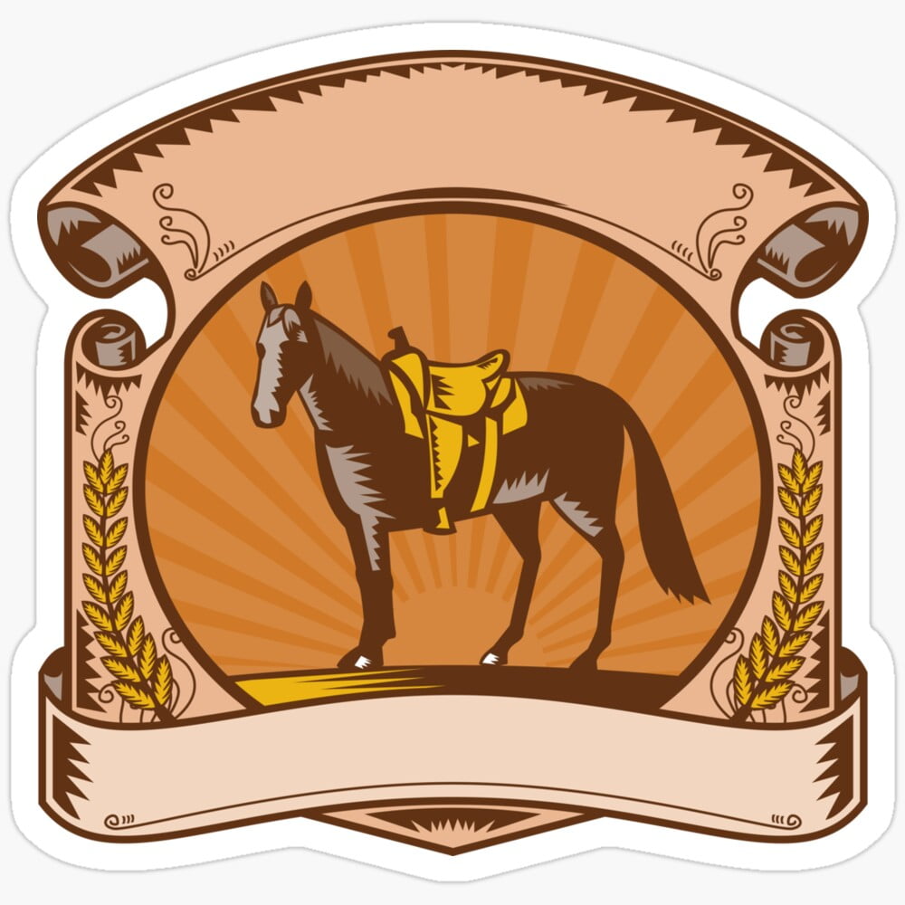 DOPASTICKER Horse Western Saddle Scroll Sticker Phone Decal Water ...