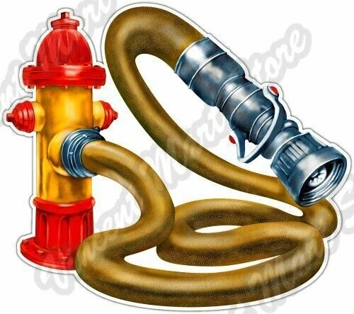 DOPASTICKER Hose And Hydrant Firefighter Fireman Car Window Sticker ...