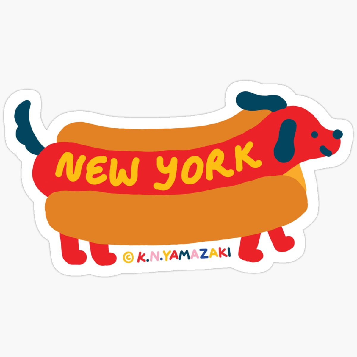 DOPASTICKER Hot Dog Sticker, Waterproof Decal For Pet Lovers Phone ...
