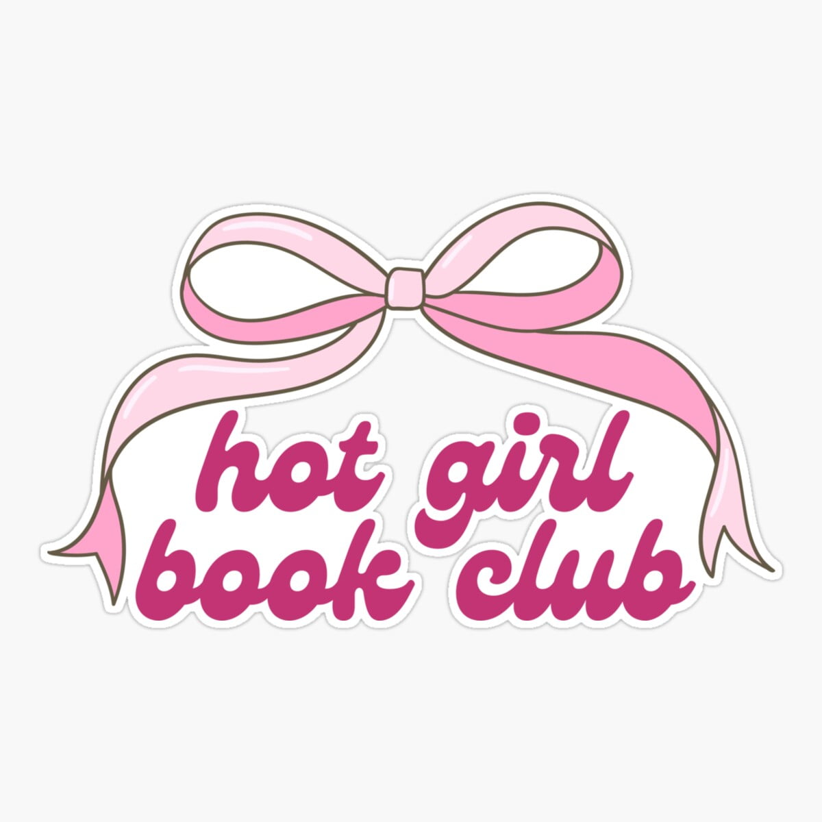 DOPASTICKER Hot Girl Book Club - Pink Bow Sticker, Phone Sticker Car ...