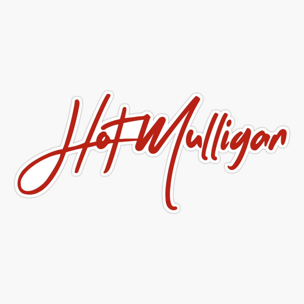 DOPASTICKER Hot Mulligan Logo- Red Sticker, Phone Sticker Car Stickers ...