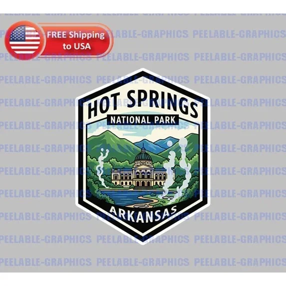 DOPASTICKER Hot Springs National Park Arkansas Travel Luggage Sticker ...