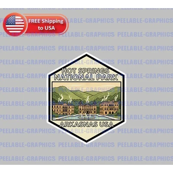 DOPASTICKER Hot Springs National Park Arkansas Travel Luggage Sticker ...