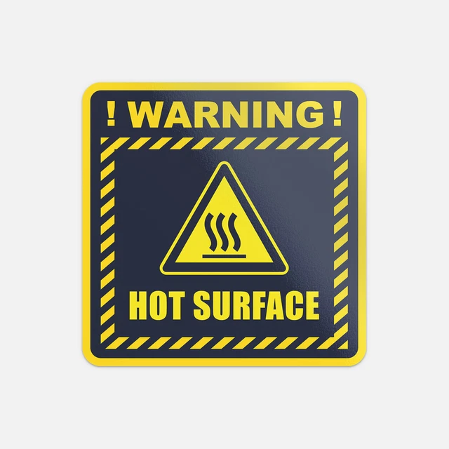 DOPASTICKER Hot Surface Warning Sign Sticker Decal Phone Decal Water ...