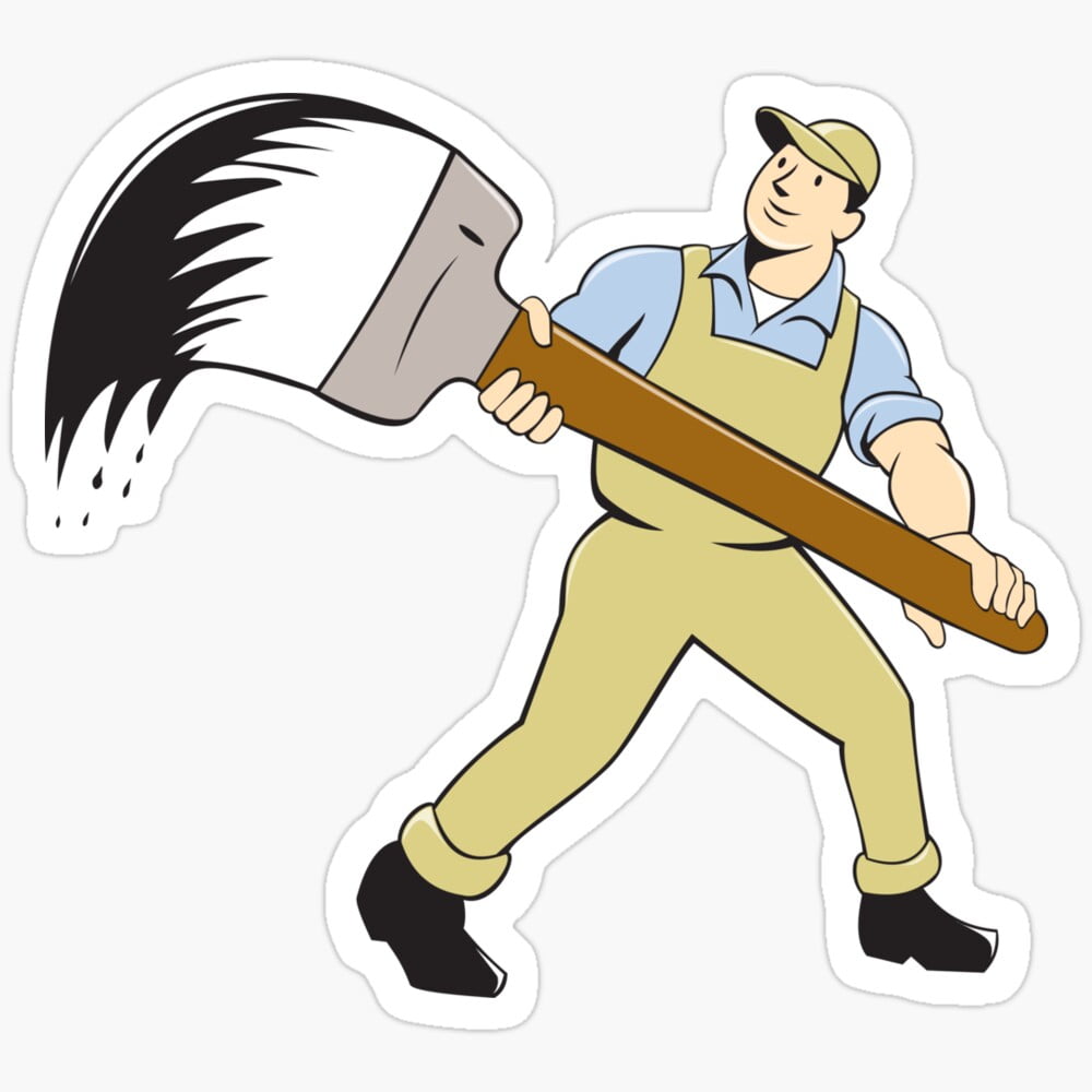 DOPASTICKER House Painter Giant Paintbrush Sticker Phone Decal Water ...