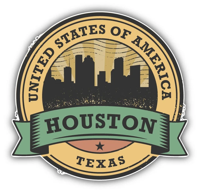 DOPASTICKER Houston City Texas Usa Label Sticker Decal Phone Decal ...