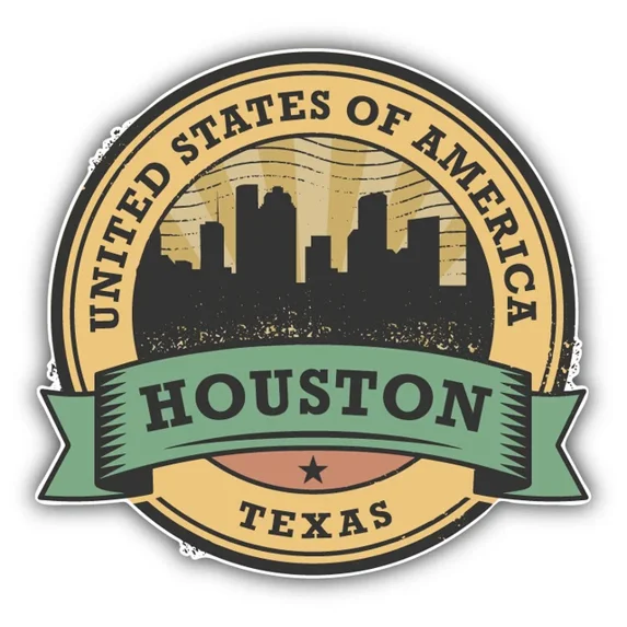 DOPASTICKER Houston City Texas Usa Label Sticker Decal Phone Decal ...