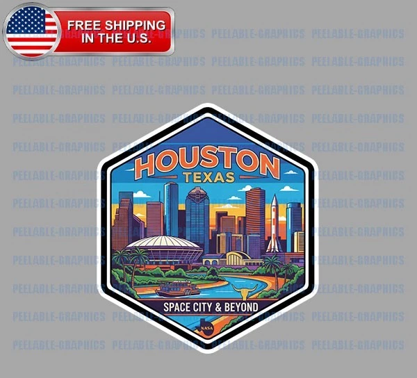 DOPASTICKER Houston Texas Sticker Souvenir Travel Sticker Phone Sticker ...