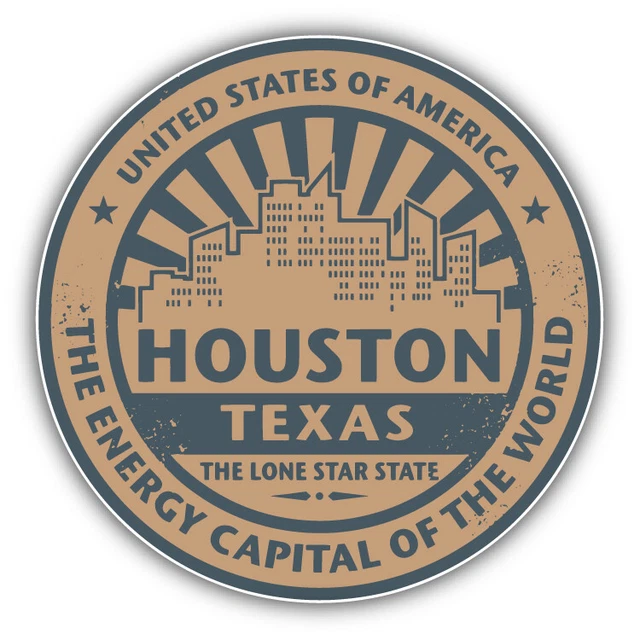 DOPASTICKER Houston Texas Vintage Travel Stamp Sticker Decal Phone ...