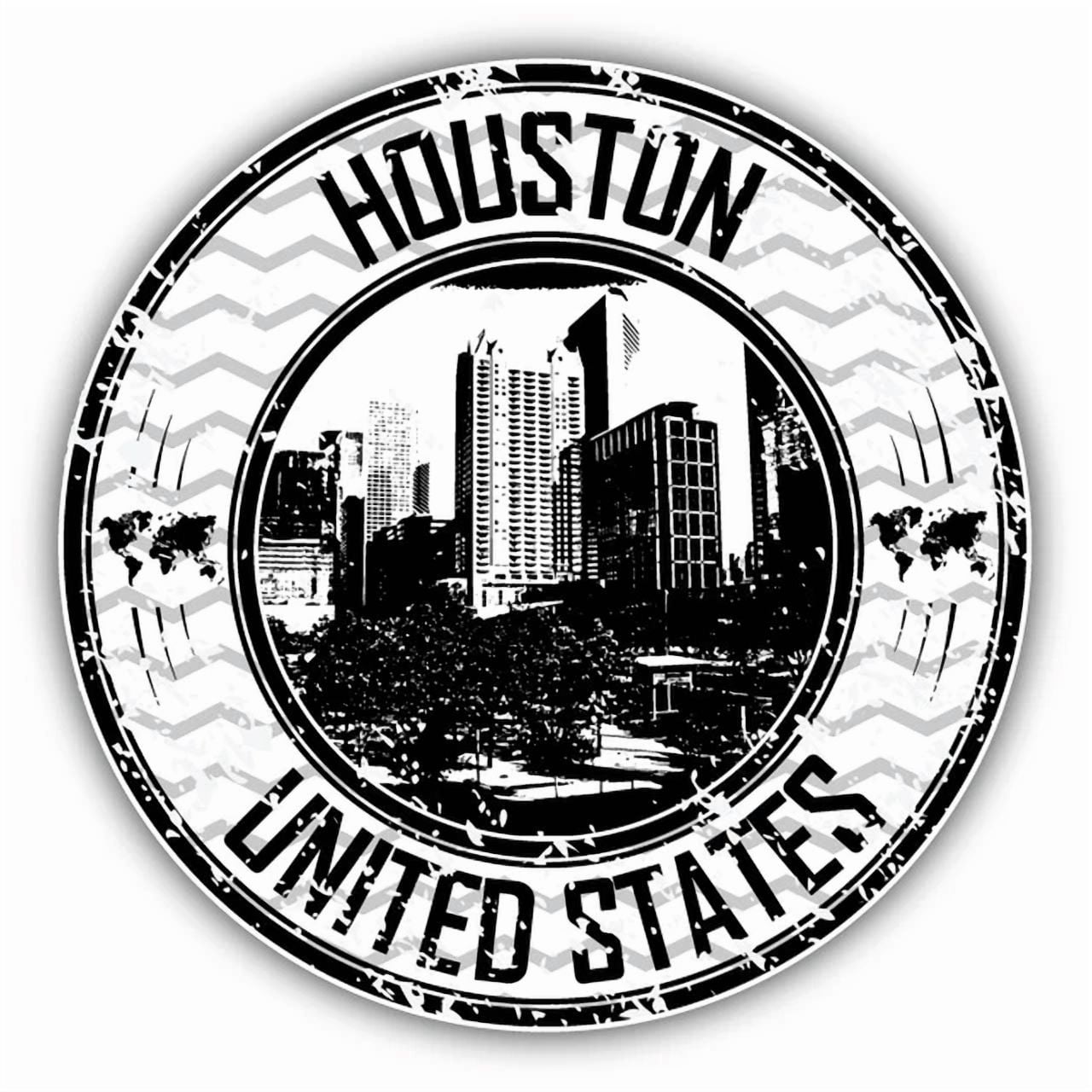 DOPASTICKER Houston United States Grunge Rubber Travel Sticker Decal ...