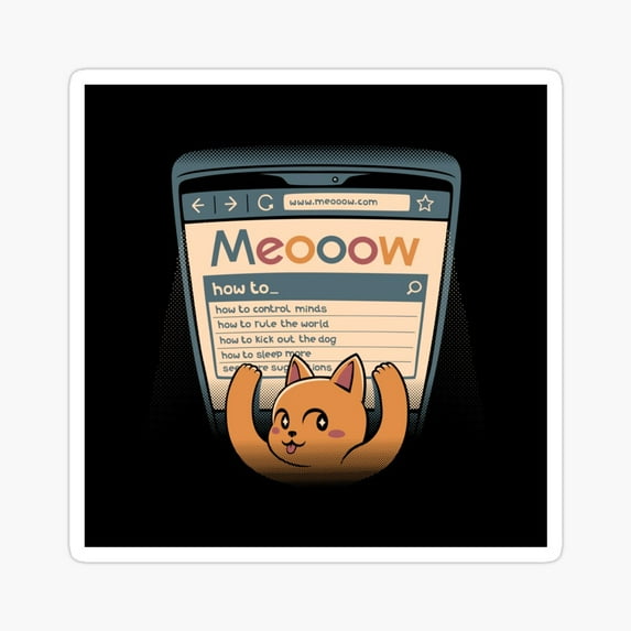 DOPASTICKER How To Rule The World Cat Using A Computer - Hot Trending ...