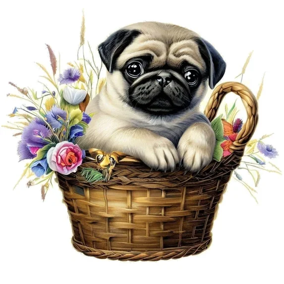 DOPASTICKER Huge Pug Car Sticker Dog Sticker Phone Sticker, Latop ...