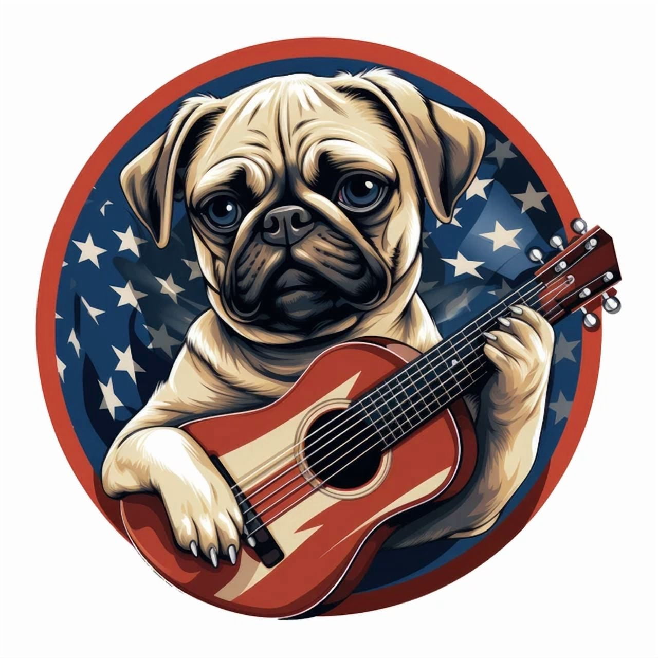 DOPASTICKER Huge Pug Car Sticker Dog Sticker Phone Sticker, Latop ...