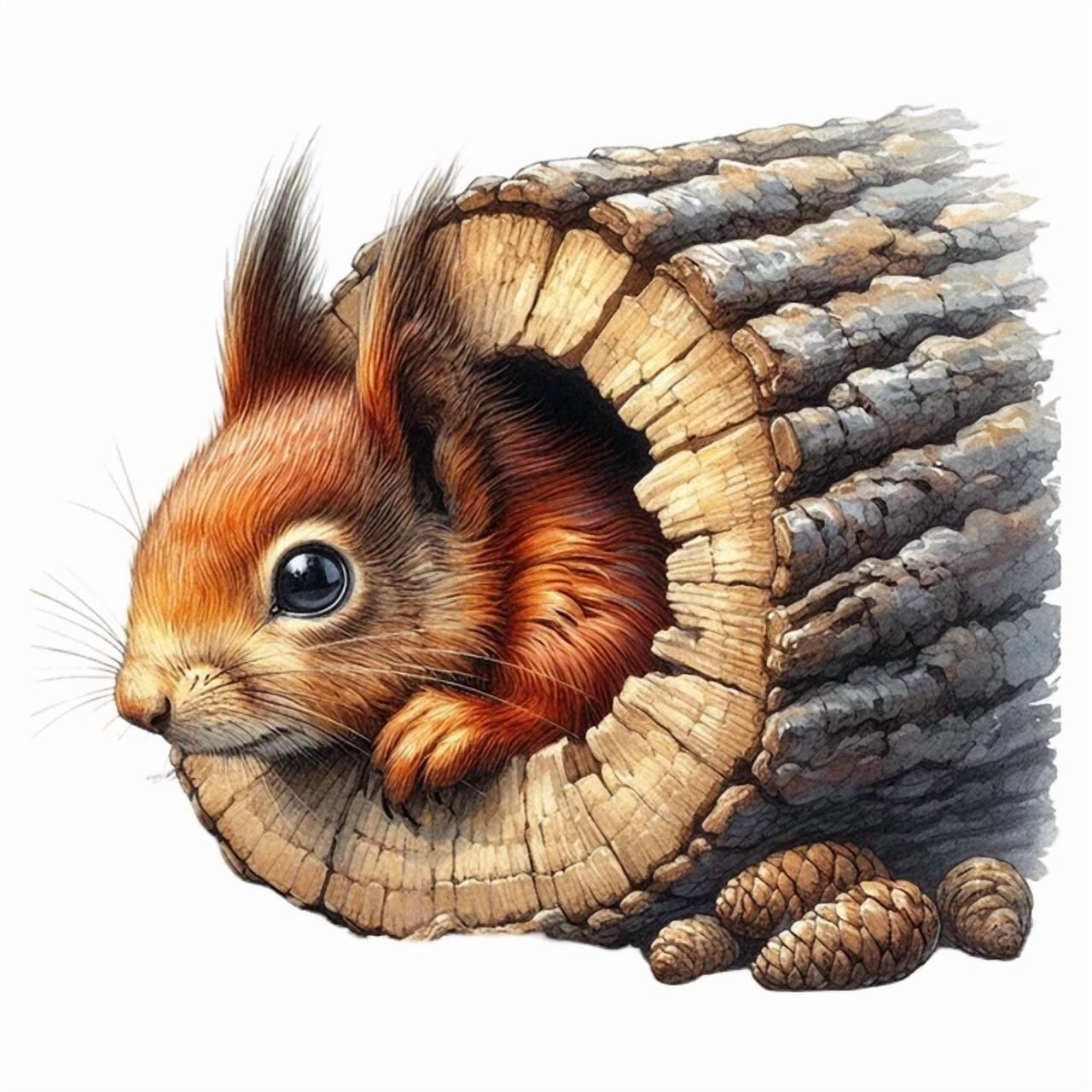 DOPASTICKER Huge Squirrel Looking Through Spot - Sticker Phone Sticker ...