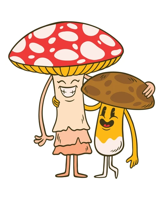 DOPASTICKER Hugging Mushrooms Sticker Love Trippy Psychedelic Fun ...