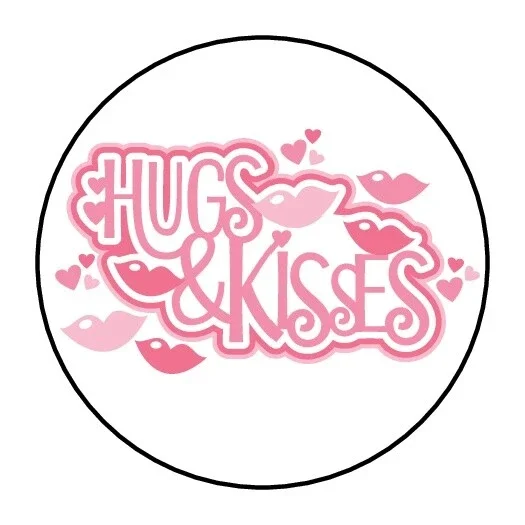 DOPASTICKER Hugs And Kisses Stickers Hearts Lips Love Phone Decal Water ...