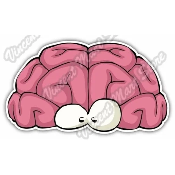 DOPASTICKER Human Brain With Eyes Cartoon Gift Car Sticker Decal Phone ...