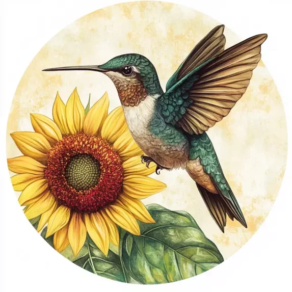 DOPASTICKER Hummingbird Sticker Delicate Bird Motif In Watercolour ...