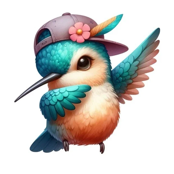 DOPASTICKER Hummingbird Sticker Delicate Bird Motif In Watercolour ...