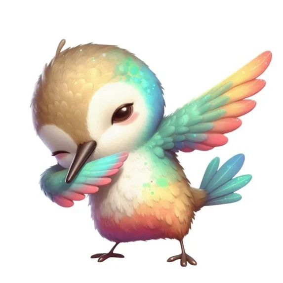 DOPASTICKER Hummingbird Sticker Delicate Bird Motif In Watercolour ...