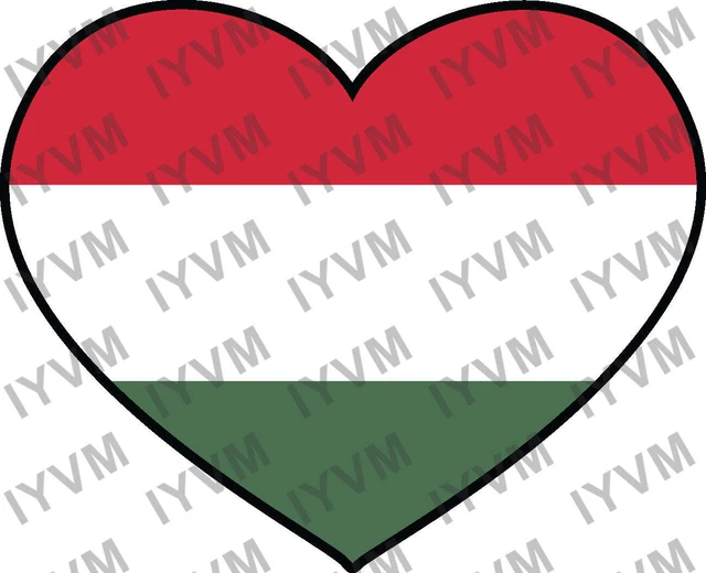 DOPASTICKER Hungary Flag Heart Sticker Decal Phone Decal Water Bottle ...