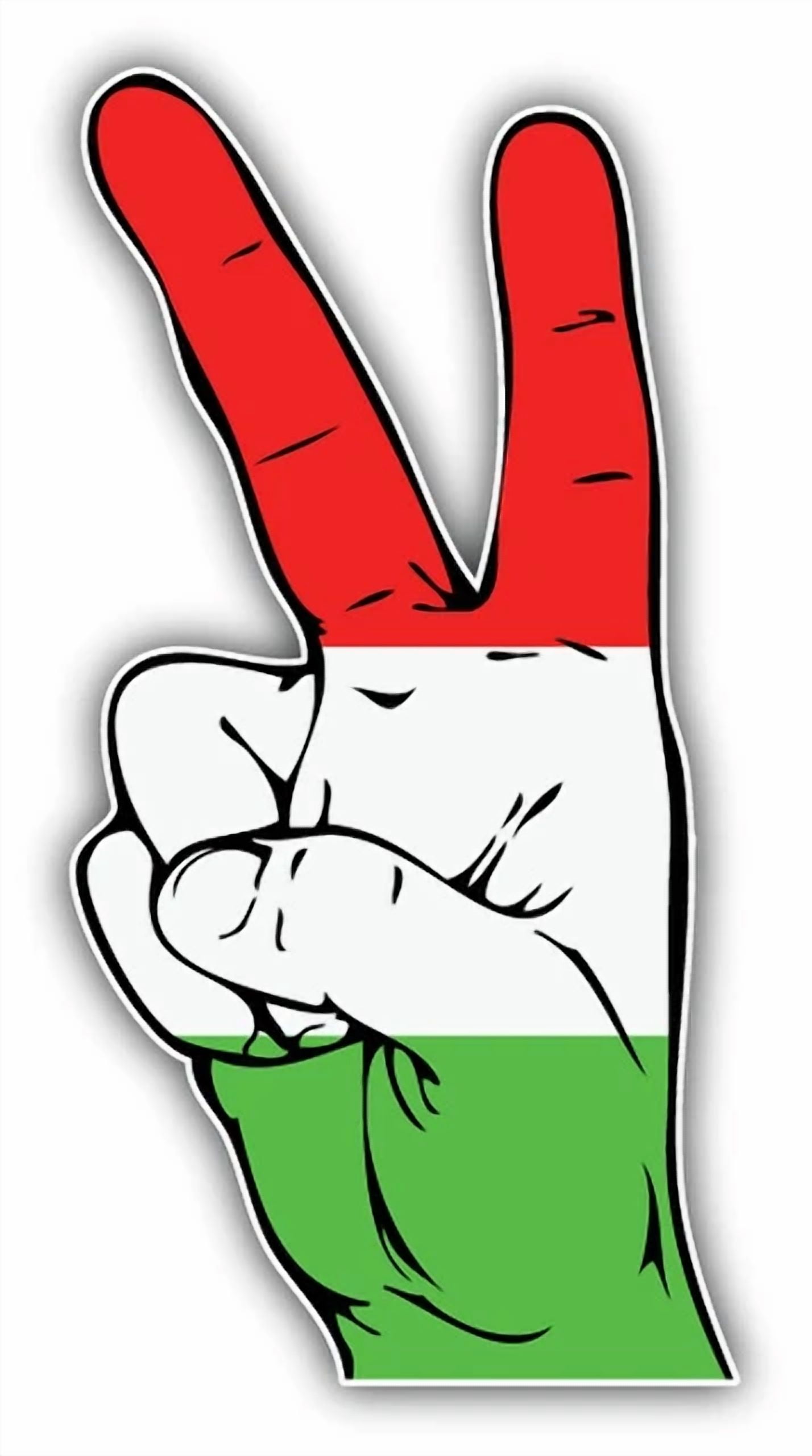 DOPASTICKER Hungary Flag Peace Sign Sticker Decal Phone Decal Water ...