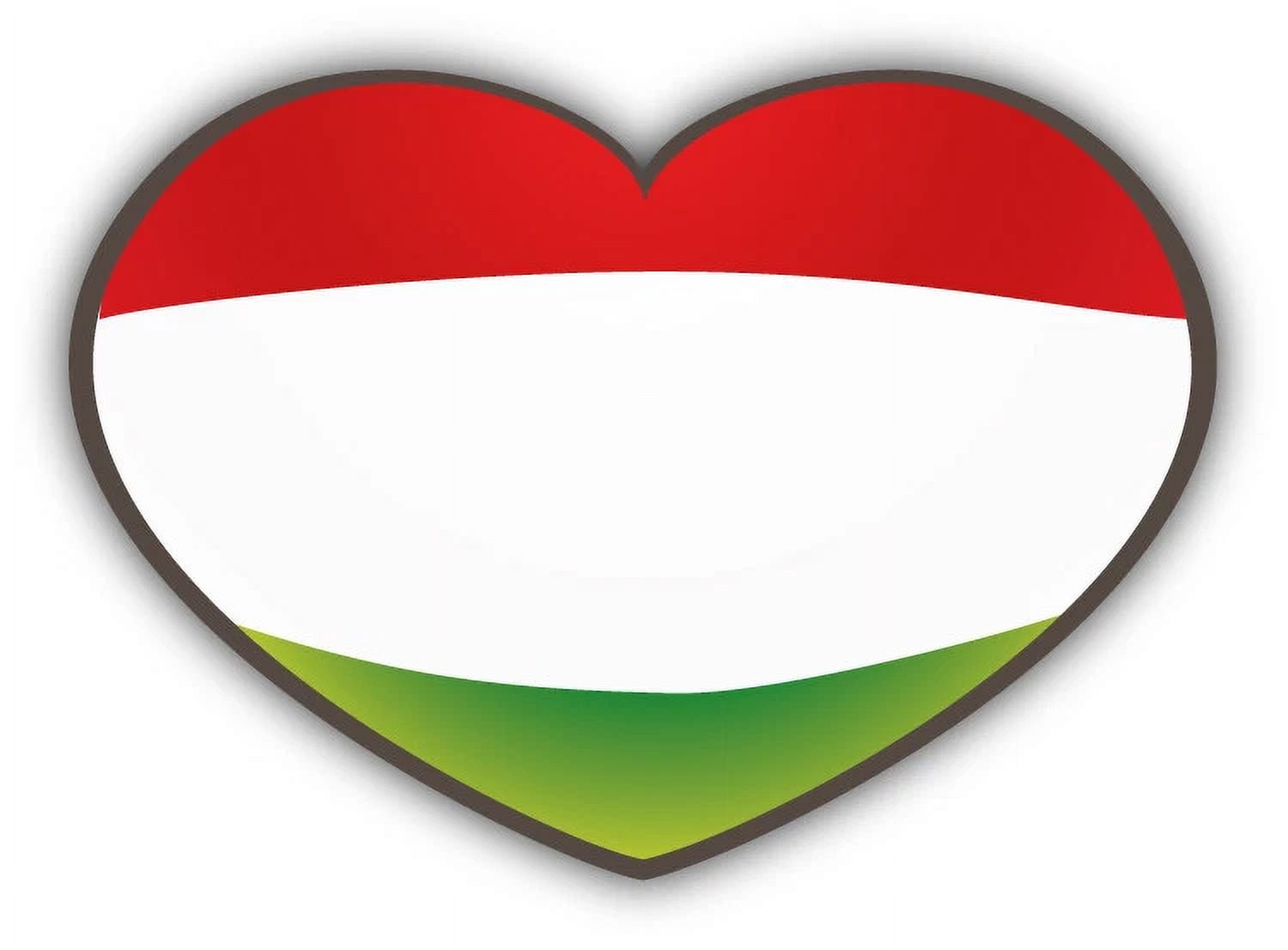 DOPASTICKER Hungary Heart Flag Sticker Decal Phone Decal Water Bottle ...