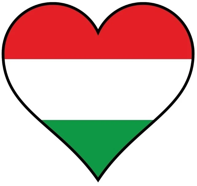DOPASTICKER Hungary Heart Flag Sticker Phone Decal Water Bottle ...