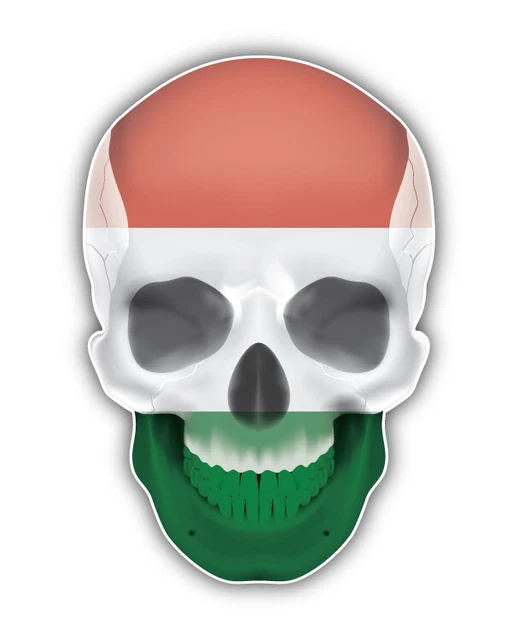 DOPASTICKER Hungary Skull Flag Sticker Decal Phone Decal Water Bottle Stickers, Cars Stickers ...