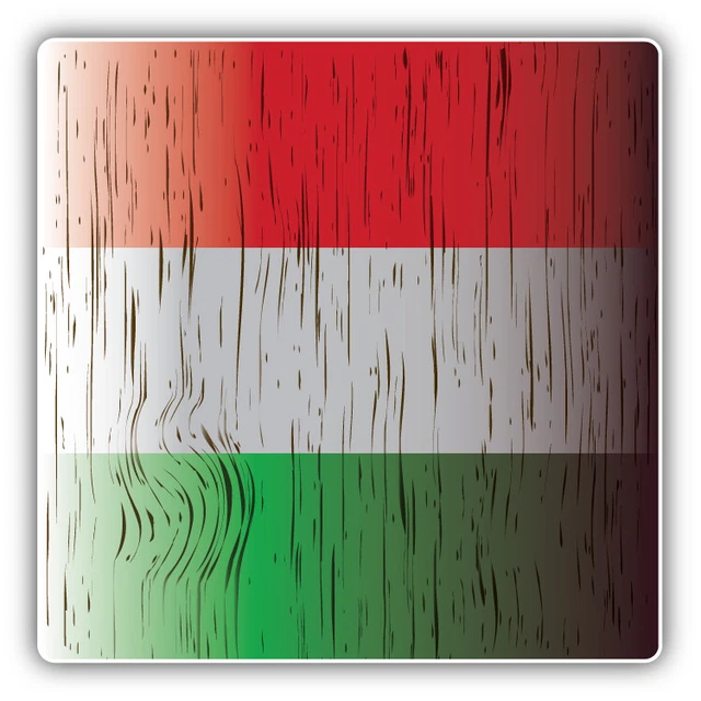 DOPASTICKER Hungary Wooden Flag Sticker Decal Phone Decal Water Bottle ...