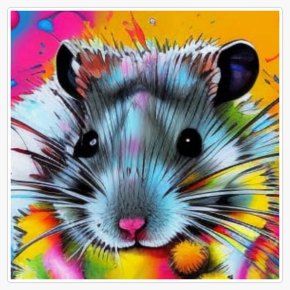 DOPASTICKER Hungry Gray Hamster Sticker, Phone Sticker Water Bottle ...