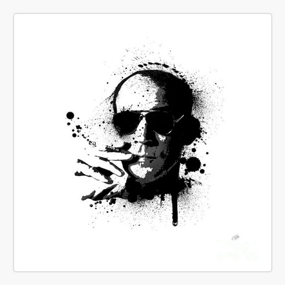 DOPASTICKER Hunter S. Thompson B&W Print Sticker, Phone Sticker Car ...