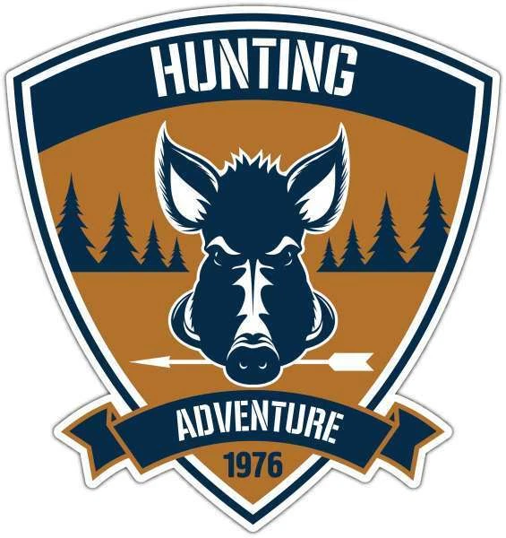 DOPASTICKER Hunting Adventure Boar Hog Hunter Club Car Window Sticker ...