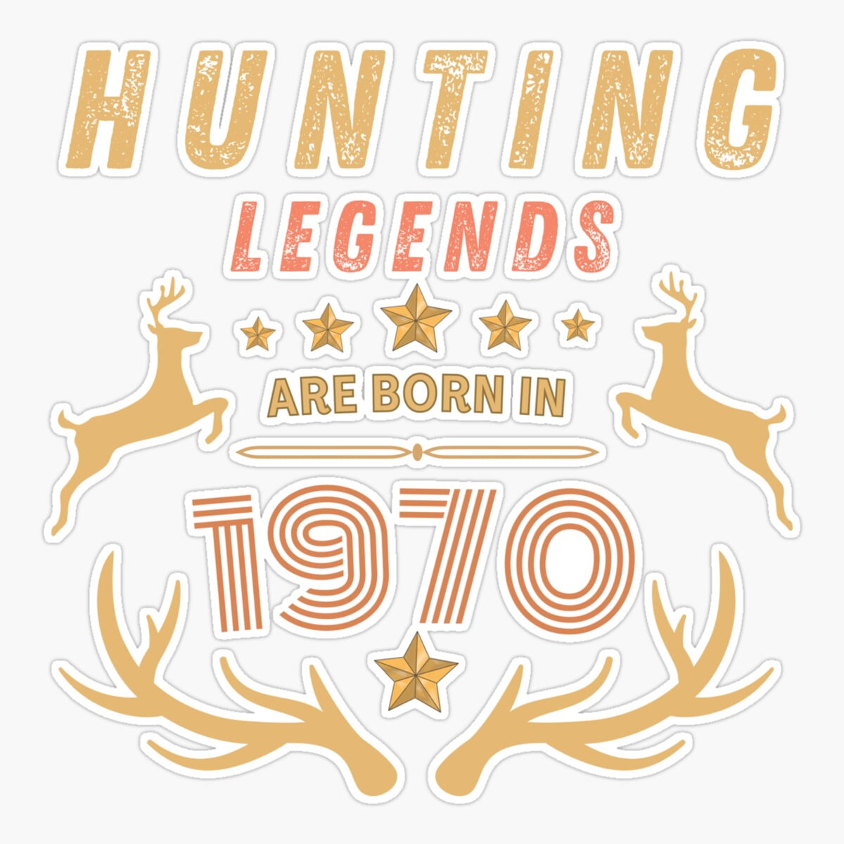 DOPASTICKER Hunting Legend Born 1970 Sticker, Phone Sticker Car ...