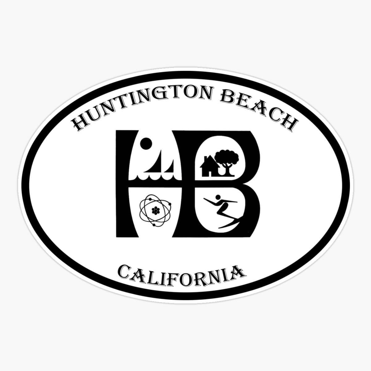 DOPASTICKER Huntington Beach Travel Sticker, Phone Sticker Car Stickers ...