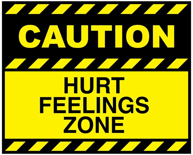 DOPASTICKER Hurt Feelings Zone Caution Sticker Prank Work Phone Decal ...