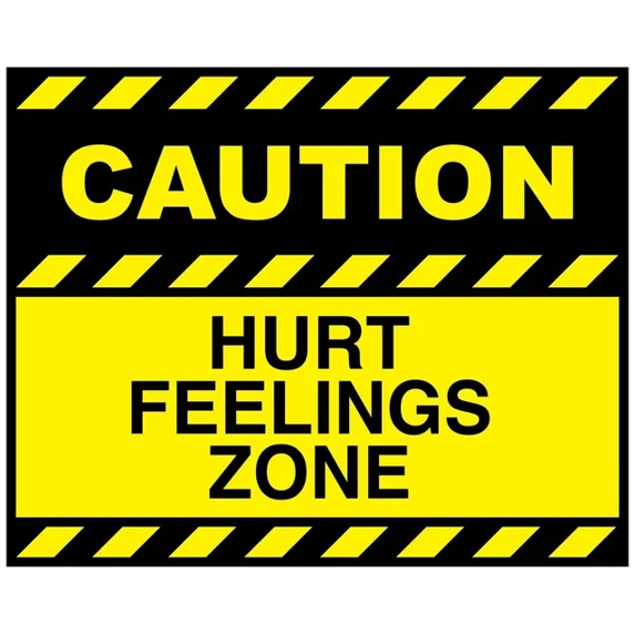 DOPASTICKER Hurt Feelings Zone Caution Sticker Prank Work Phone Decal ...