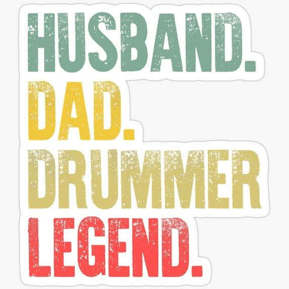 DOPASTICKER Husband Dad Drummer Legend Sticker Phone Decal Water Bottle ...