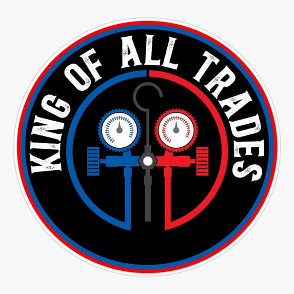 DOPASTICKER Hvac,R King Of All Trades Sticker, Phone Sticker Car ...